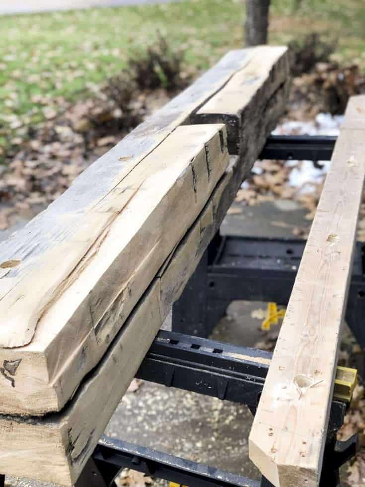 How to Install a Floating Barn Beam Mantel - Grace In My Space