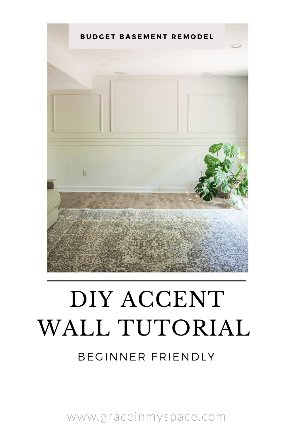 DIY Accent Wall Tutorial Using Simple Wall Moulding - Grace In My Space