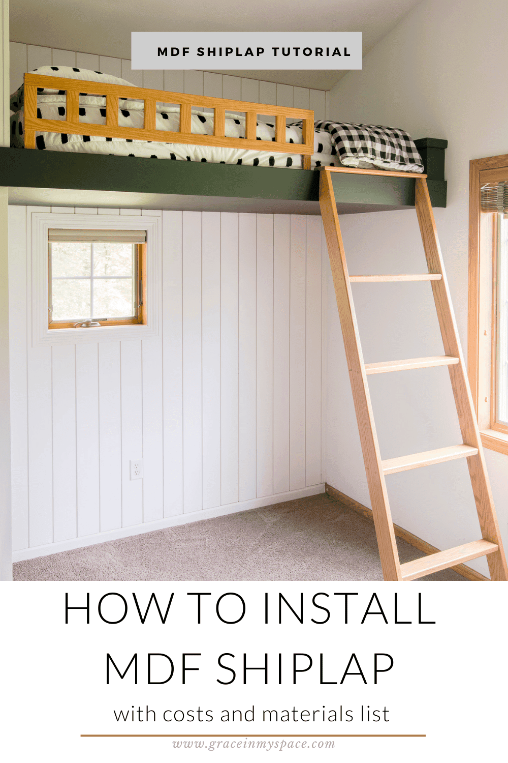 How to Install MDF Shiplap on Interior Walls - Grace In My Space