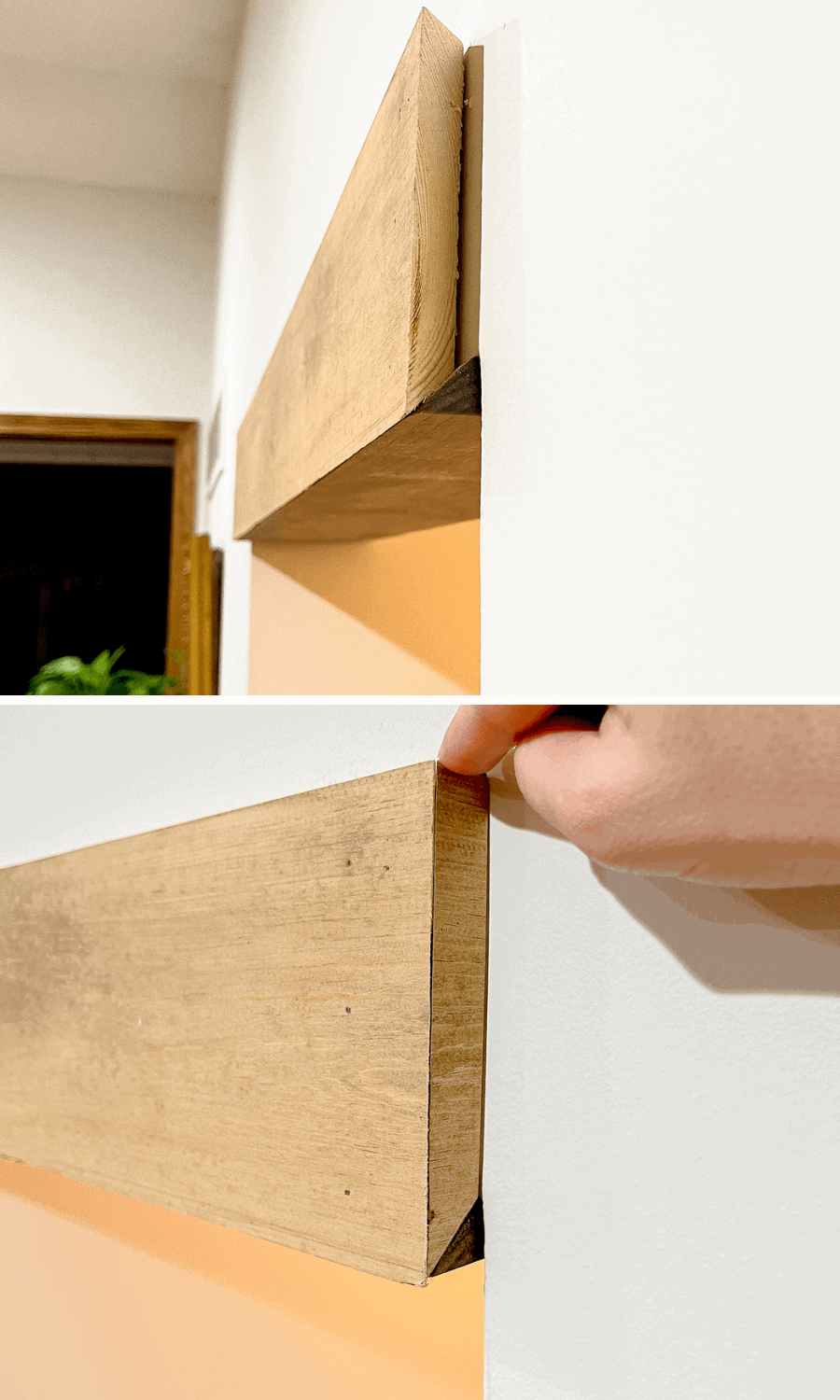 How to Make a Faux Wood Beam Door Header - Grace In My Space
