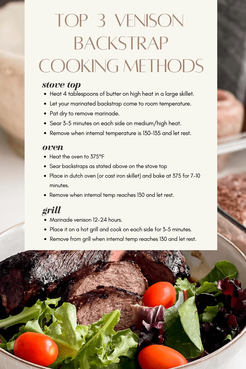 Top 3 Ways to Cook Moist Venison Backstraps - Grace In My Space