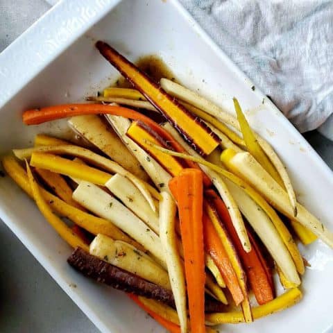 Roasted Tri Color Carrots Recipe with Maple Honey Glaze - Grace In My Space