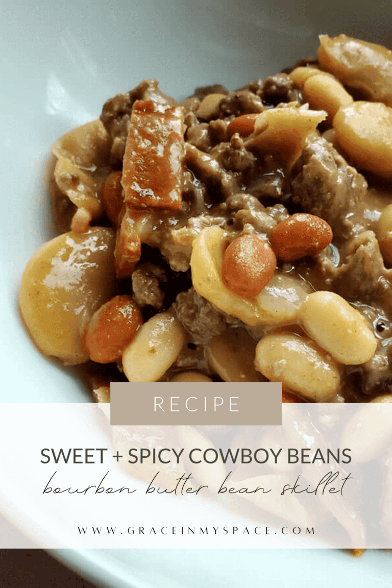 Sweet & Spicy Cowboy Beans | Bourbon Butter Bean Skillet - Grace In My ...
