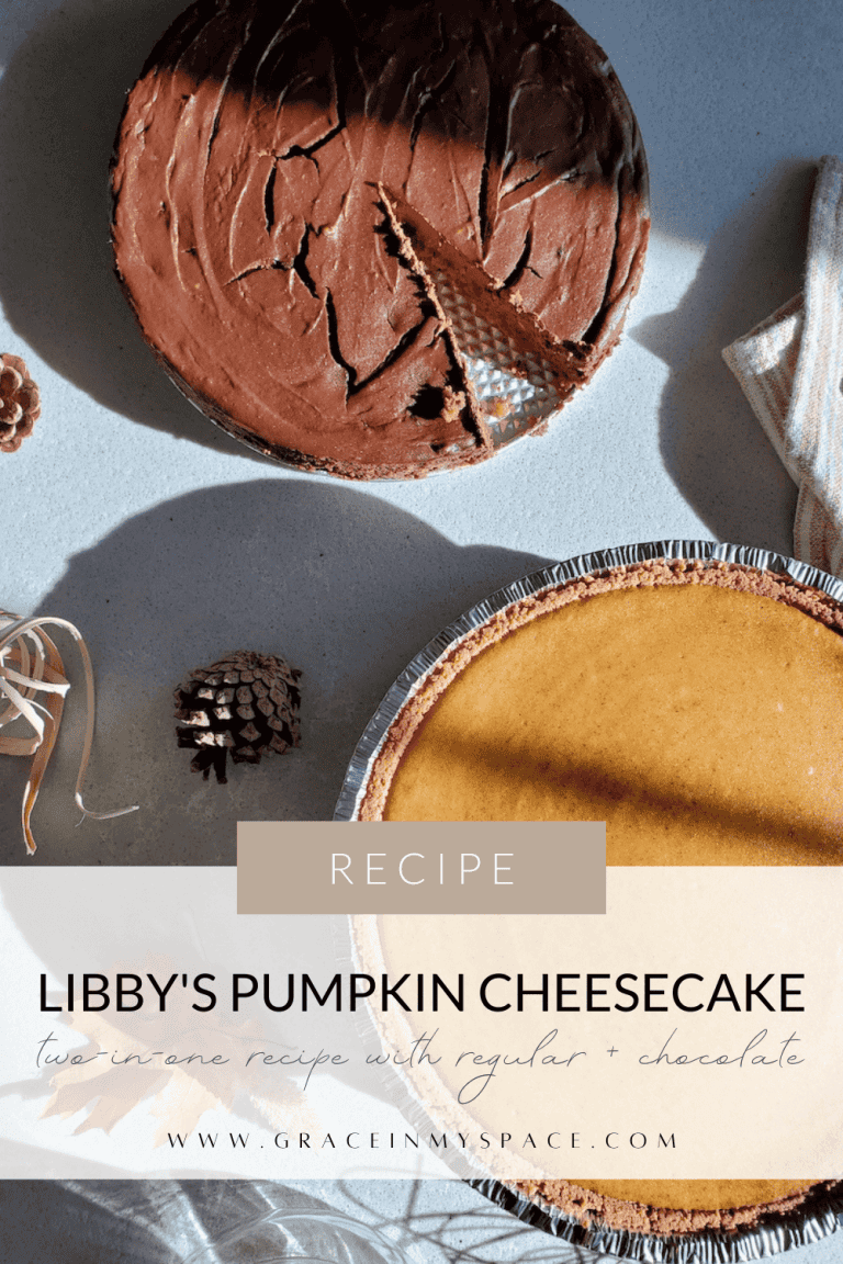 Libby's Pumpkin Cheesecake & Pumpkin Chocolate Cheesecake| Two In One Recipe - Grace In My Space