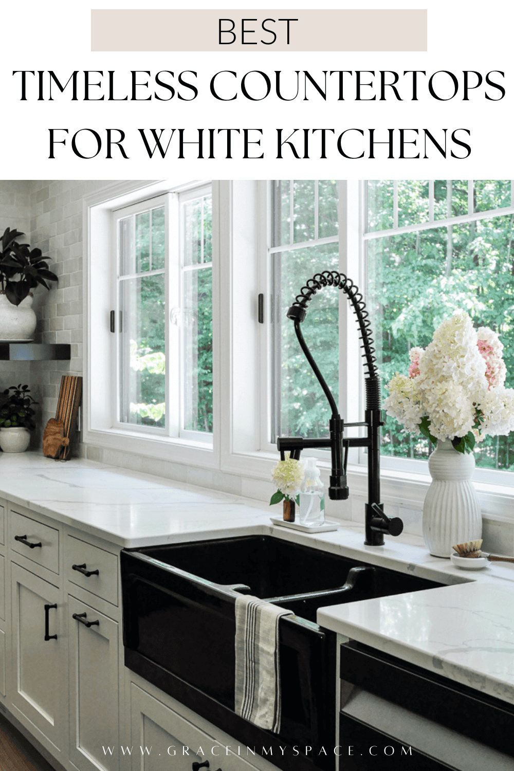 42 Best Countertop Colors for White Kitchen Cabinets - Grace In My Space